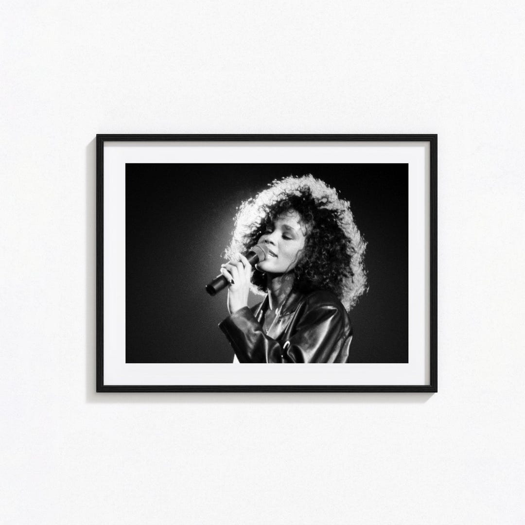 Whitney Houston Posters / Whitney Houston Black and White Wall Art ...