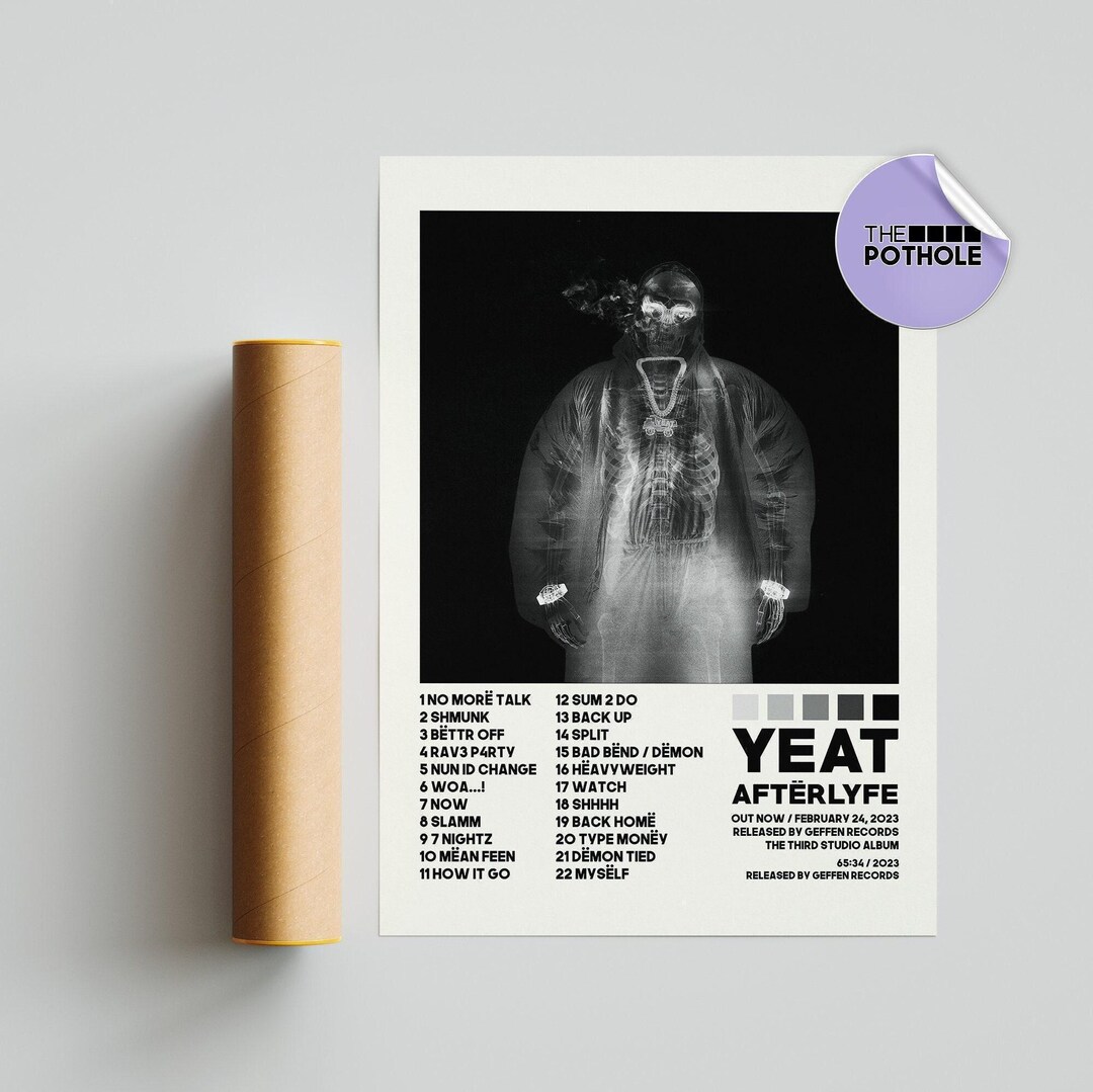 Yeat Posters / Afterlyfe Poster, Album Cover Poster, Poster Print Wall ...