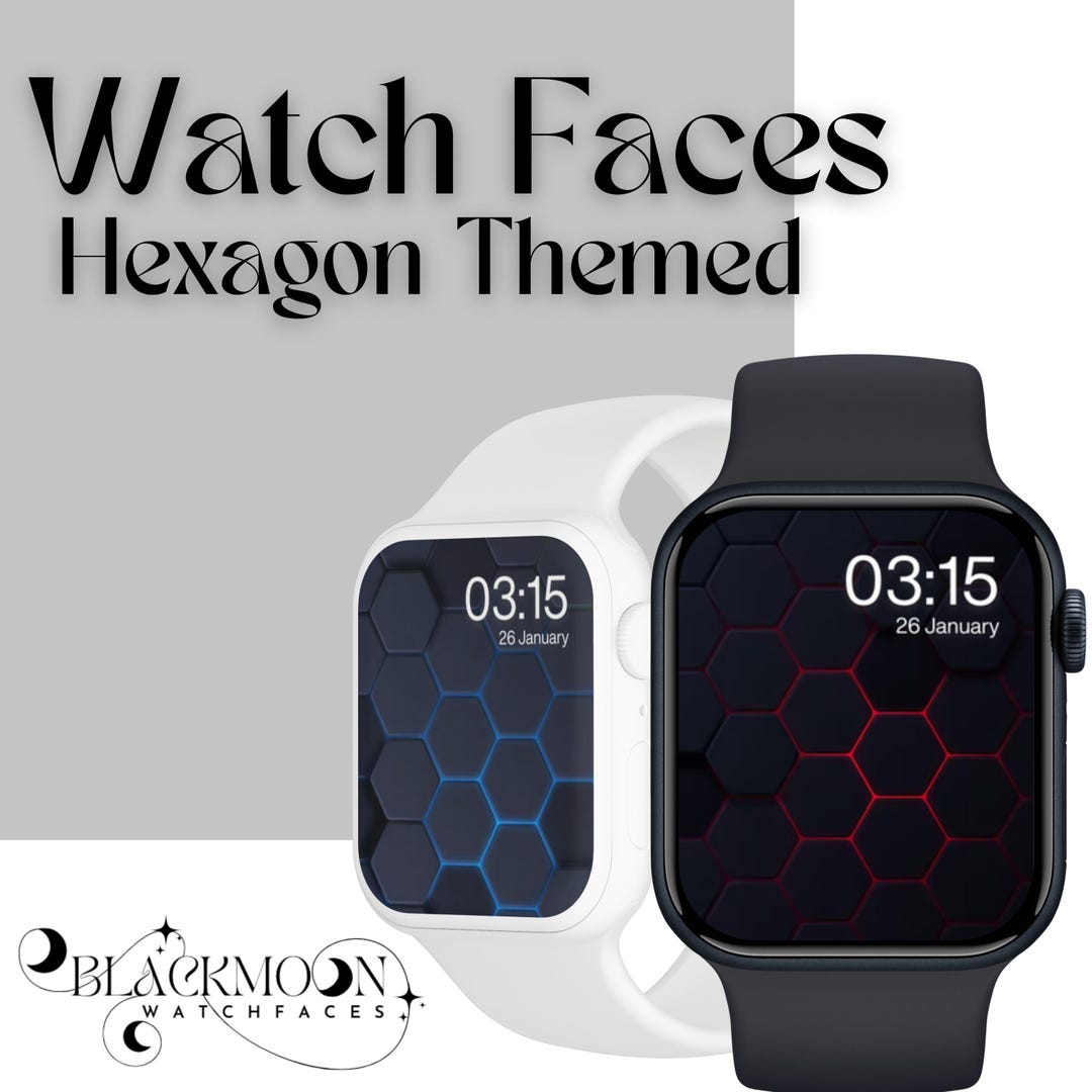 Hexagon Themed Apple Watch Faces | Minimalist Tech Digital Wallpaper ...