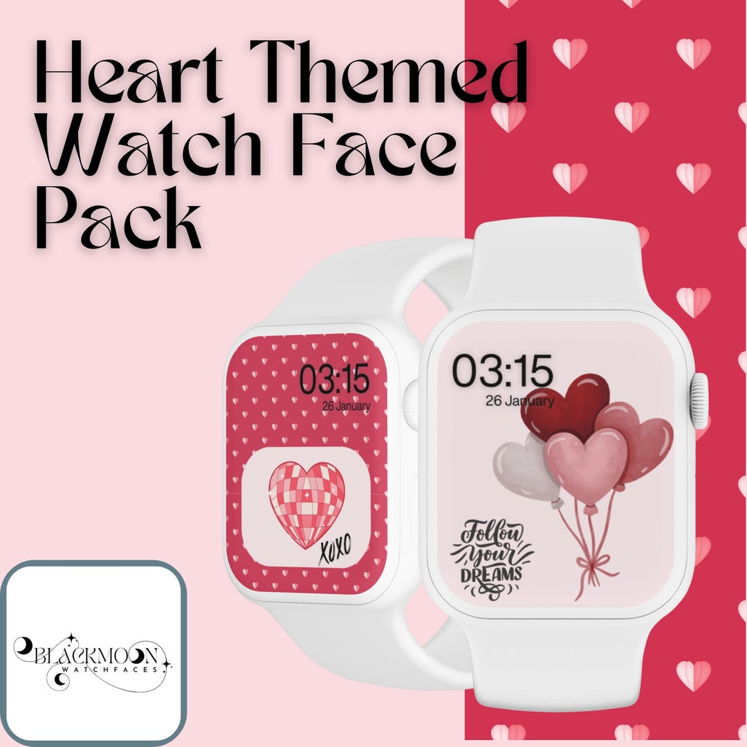 Heart & Balloon Apple Watch Faces - Cute Digital Wallpapers for Apple ...