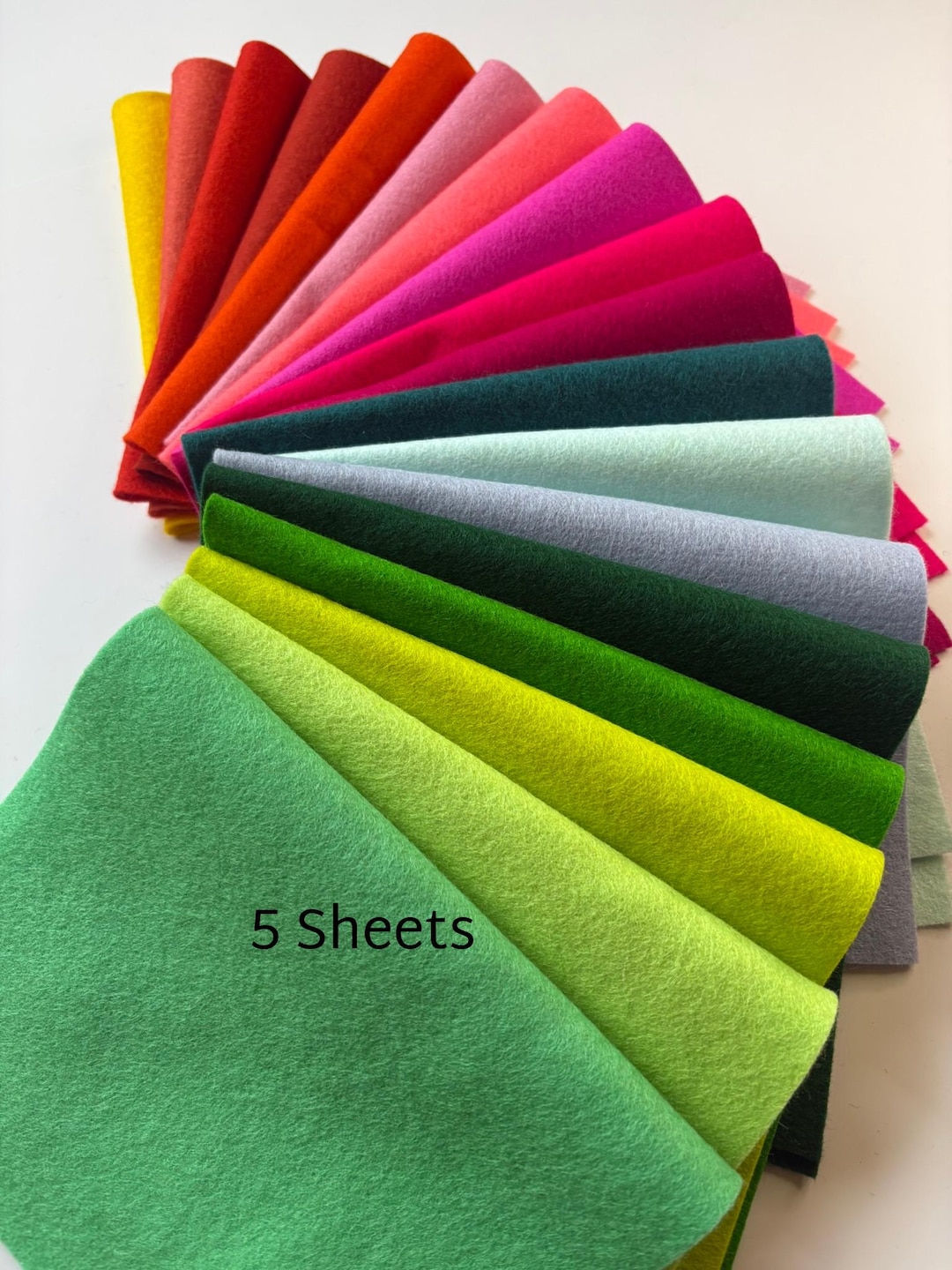 100% Wool Felt Sheets, CHOOSE FIVE Sheets, 8x12 Inch Size - Etsy