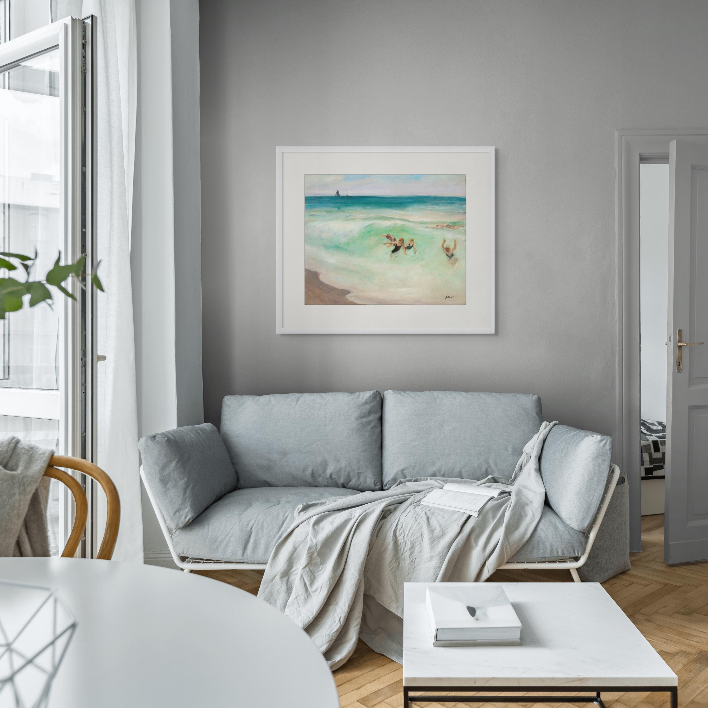 Impressionist Beach Scene Art Print: French Riviera Coastal Decor - Etsy