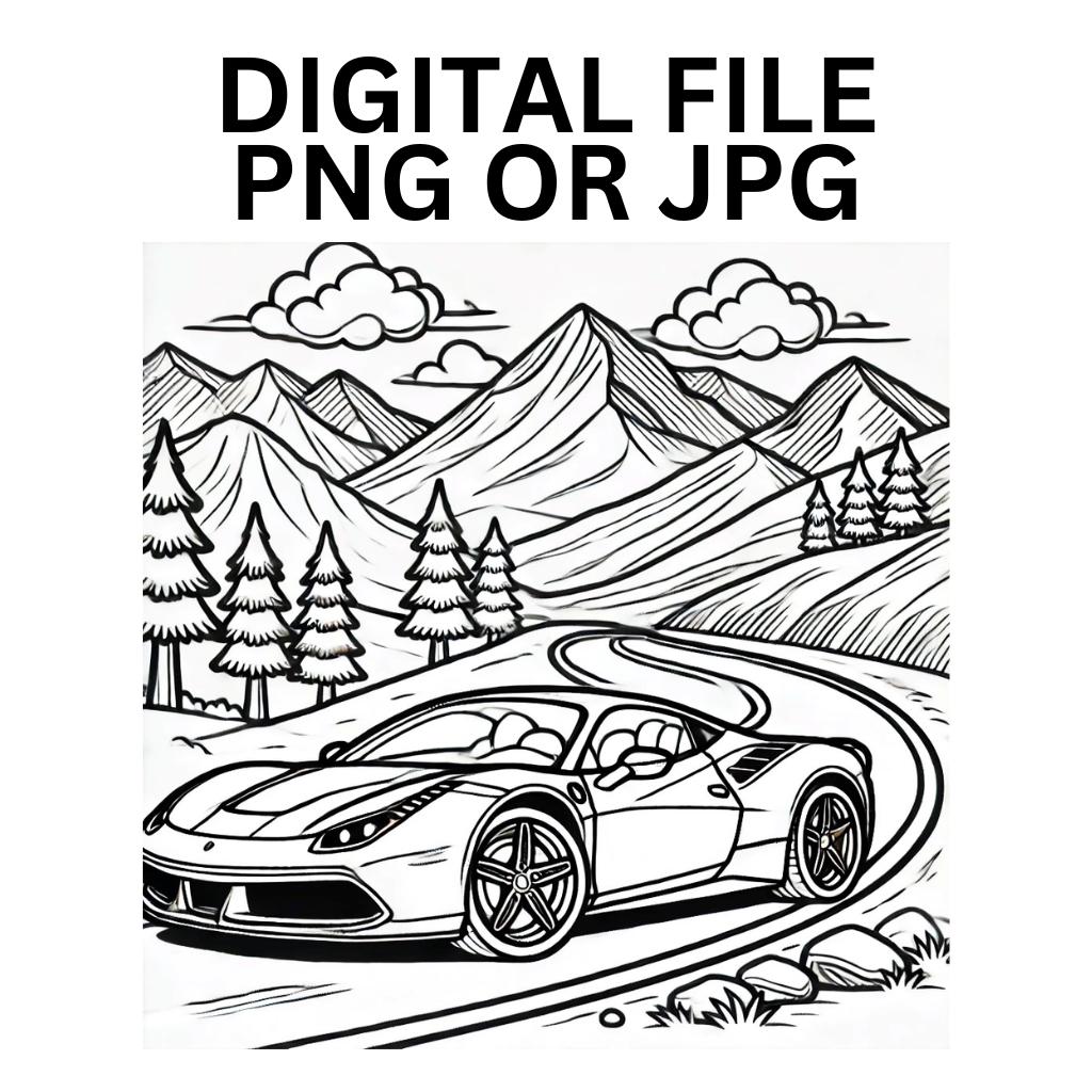 Car Automobile Coloring Page Activity Page - Etsy