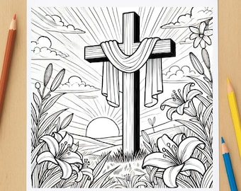 Christian Jesus Loves You Cross Coloring Page Activity Page - Fun ...