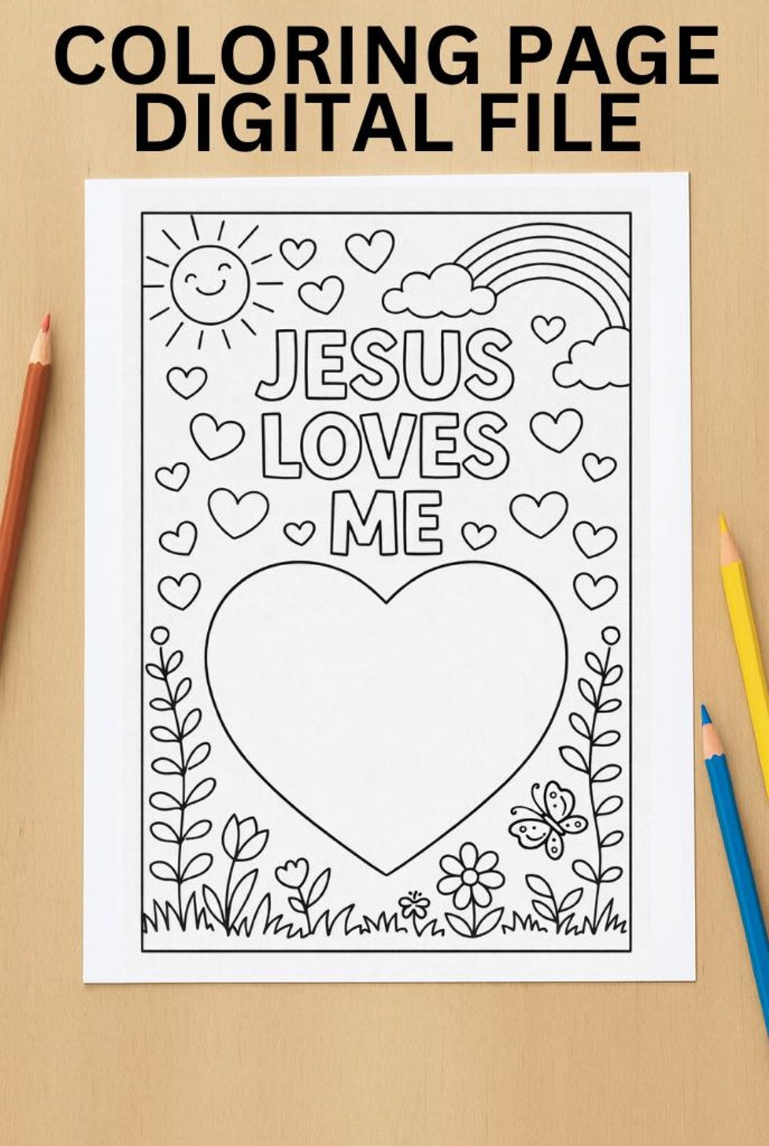Christian Coloring Page Activity Page Jesus Loves Me - Fun & Festive ...