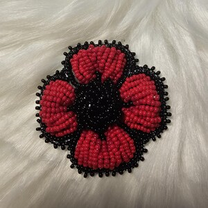 Raised Beaded Poppy Pin - Etsy