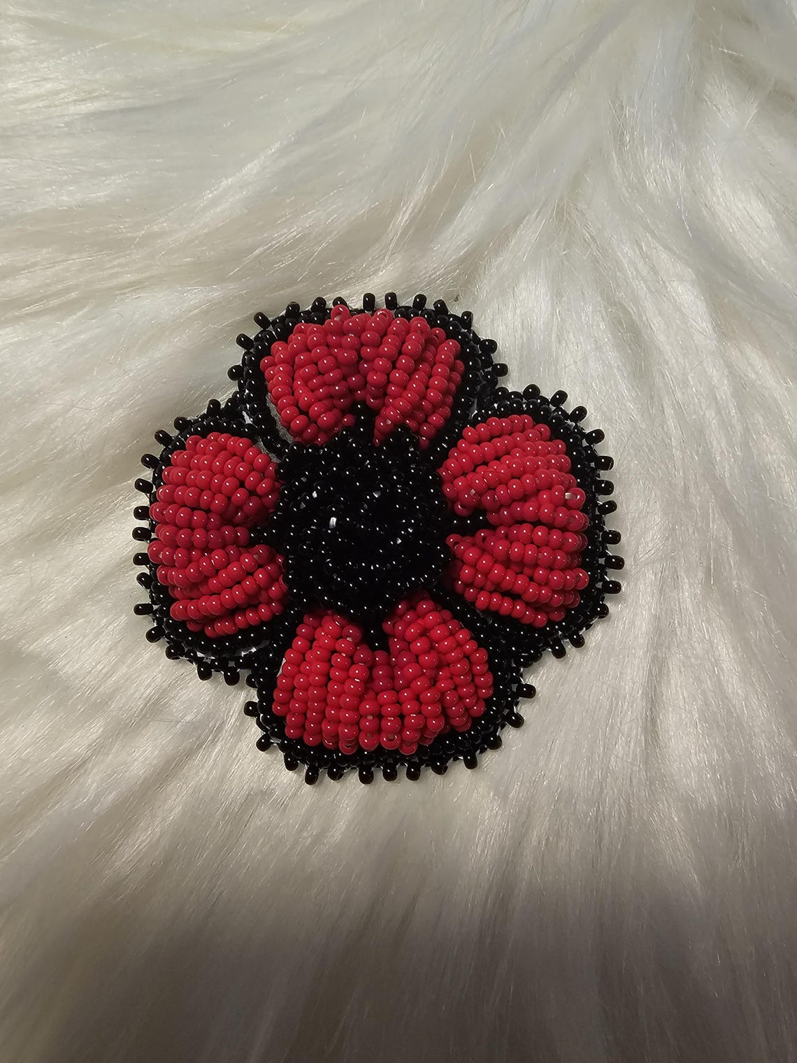 Raised Beaded Poppy Pin - Etsy