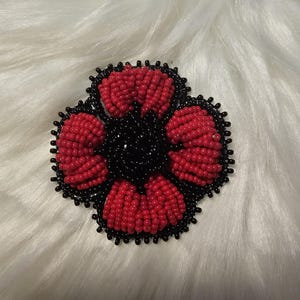 Raised Beaded Poppy Pin - Etsy