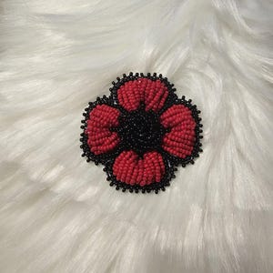 Raised Beaded Poppy Pin - Etsy