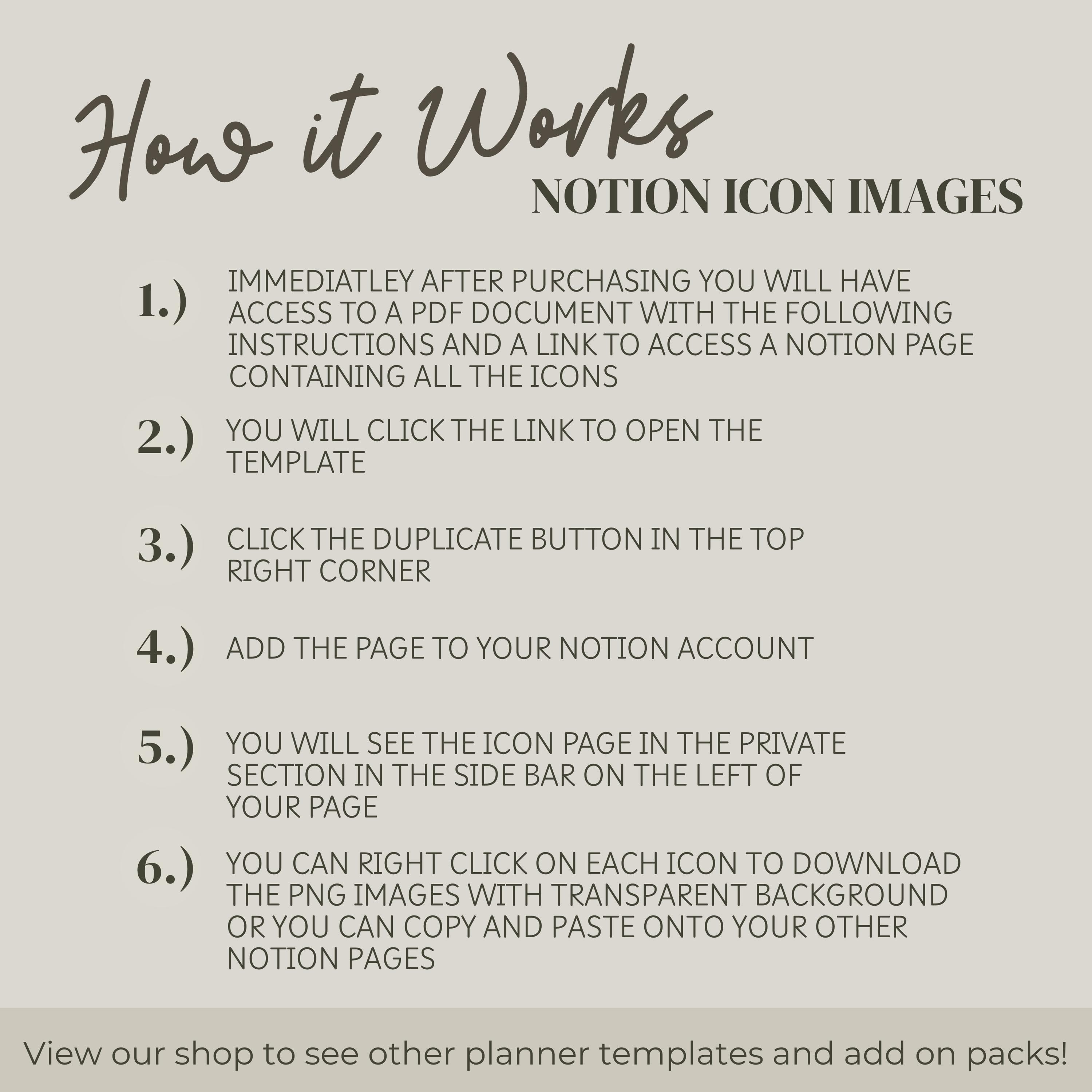 Aesthetic Notion Icons | Earthy Planner Covers (25 Images) - Etsy