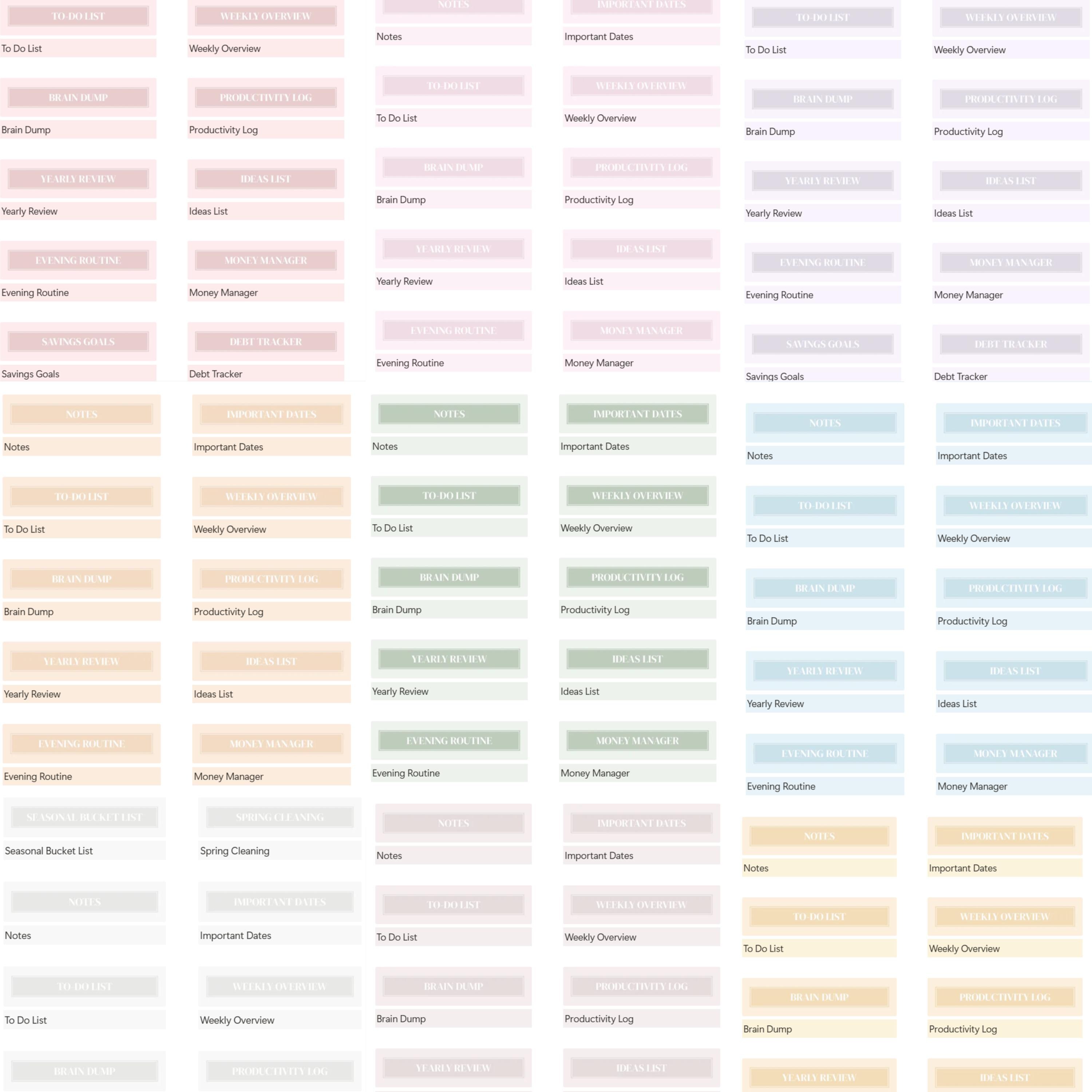 Color Coded Notion Icons and Headers Bundle (digital Download) - Etsy