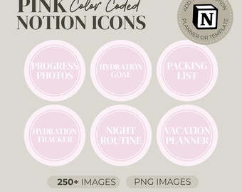 Notion Template Aesthetic Icons, Life Planner Stickers, Notion Template ...