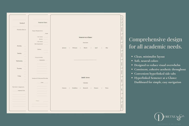 Academic Planner - Spring 2026 | Grad & Undergrad Student Organizer ...