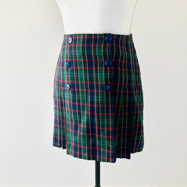 Green Plaid Uniform Skirt - Etsy
