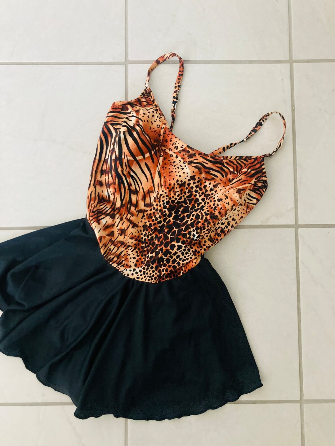 Leopard Print Bathing Suit / Vintage 1980’s Brown and Black Animal ...