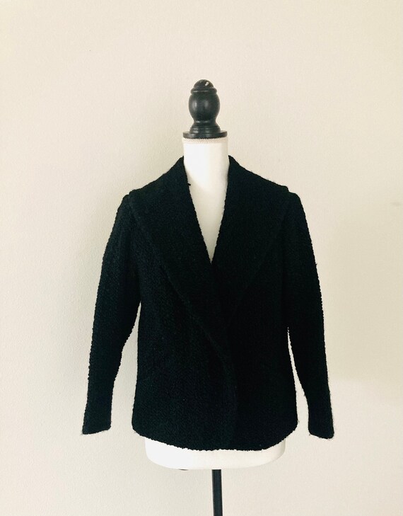 Black Curly Lamb Coat / Vintage 1960’s Classic Luxe F… - Gem