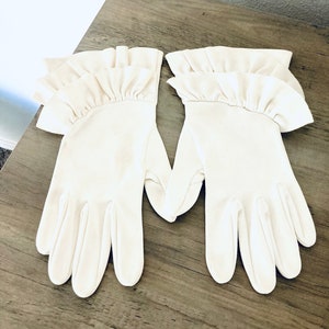 Vintage Ruffled Formal Gloves / 1950s Antique Style Gauntlet Fancy ...