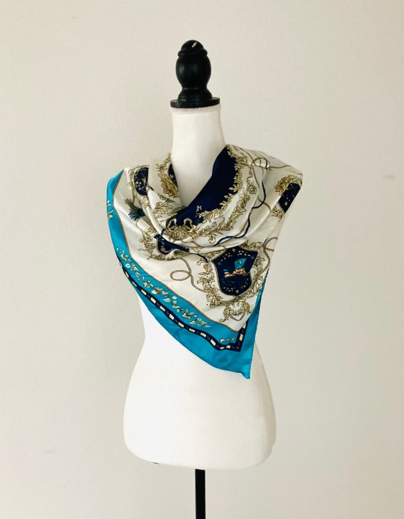 Vintage 80s equestrian scarf - Gem