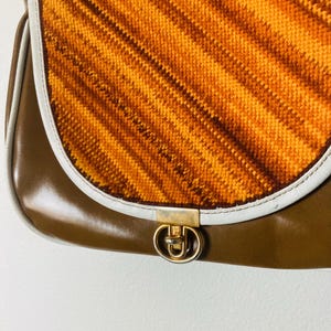 1970’s Retro Orange Shoulder Bag / Ladies Hippie Bohemian Tapestry ...