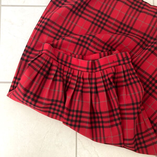 Red Plaid Skirt - Etsy