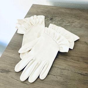 Vintage Ruffled Formal Gloves / 1950s Antique Style Gauntlet Fancy ...