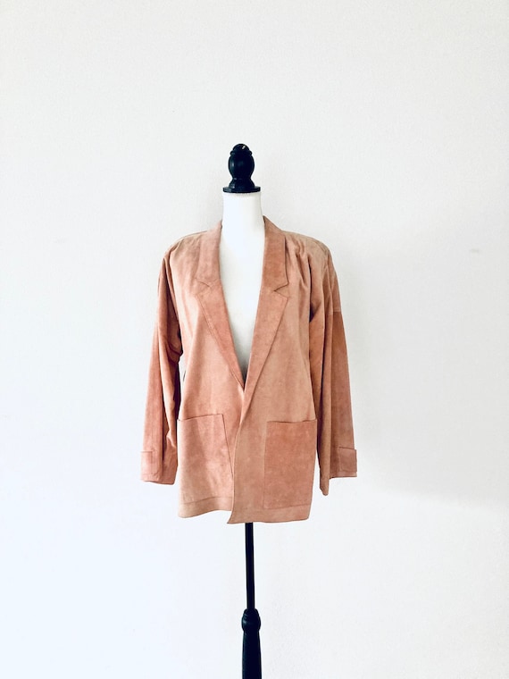 Avanti 1980’s Suede Leather Jacket / Vintage Pink Pig… - Gem