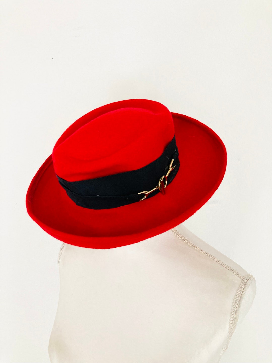 Vintage Red Fedora Hat / 1990's joe Bill Miller Retro Wool Felt Hat - Etsy
