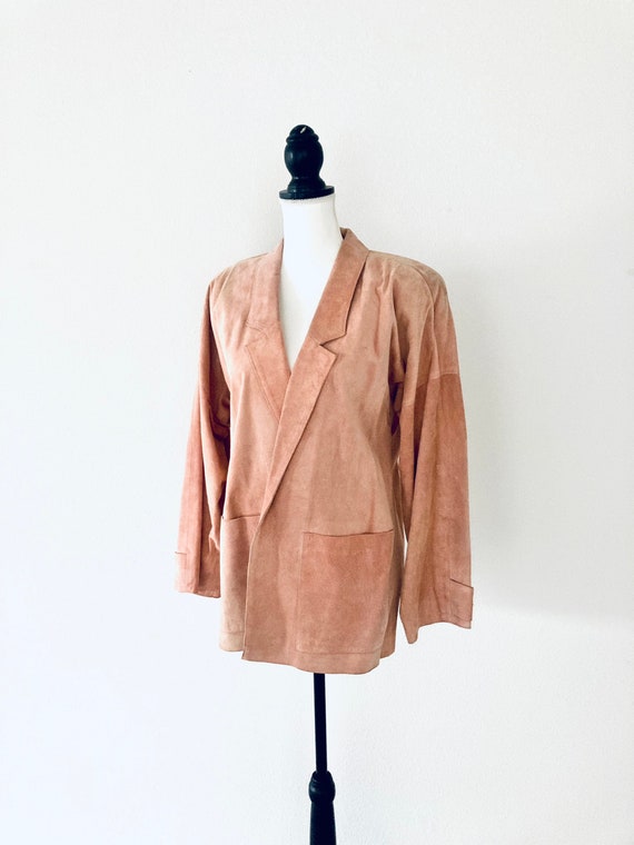 Avanti 1980’s Suede Leather Jacket / Vintage Pink Pig… - Gem