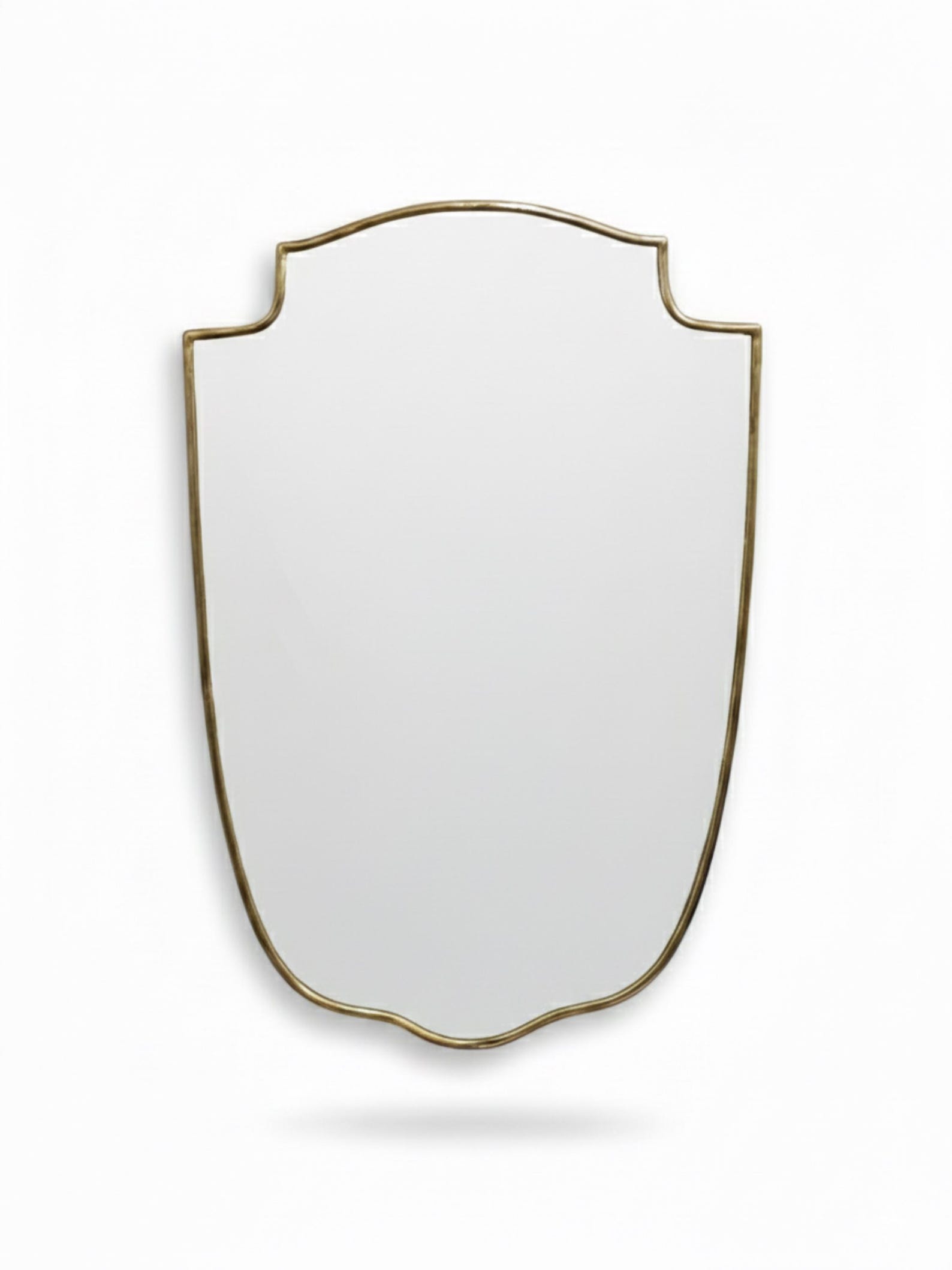 Antique Brass Italian Shield Mirror, Gold Brass Wall Mirror for ...
