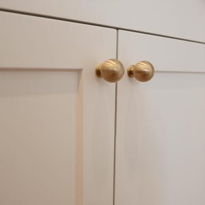 Moda Pull | Sleek Modern Brass Cabinet Drawer Pulls| Solid Brass Ball ...