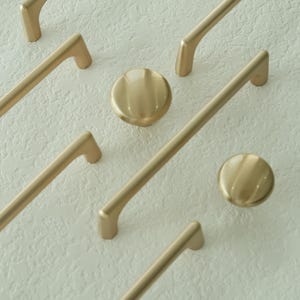 Moda Pull | Sleek Modern Brass Cabinet Drawer Pulls| Solid Brass Ball ...