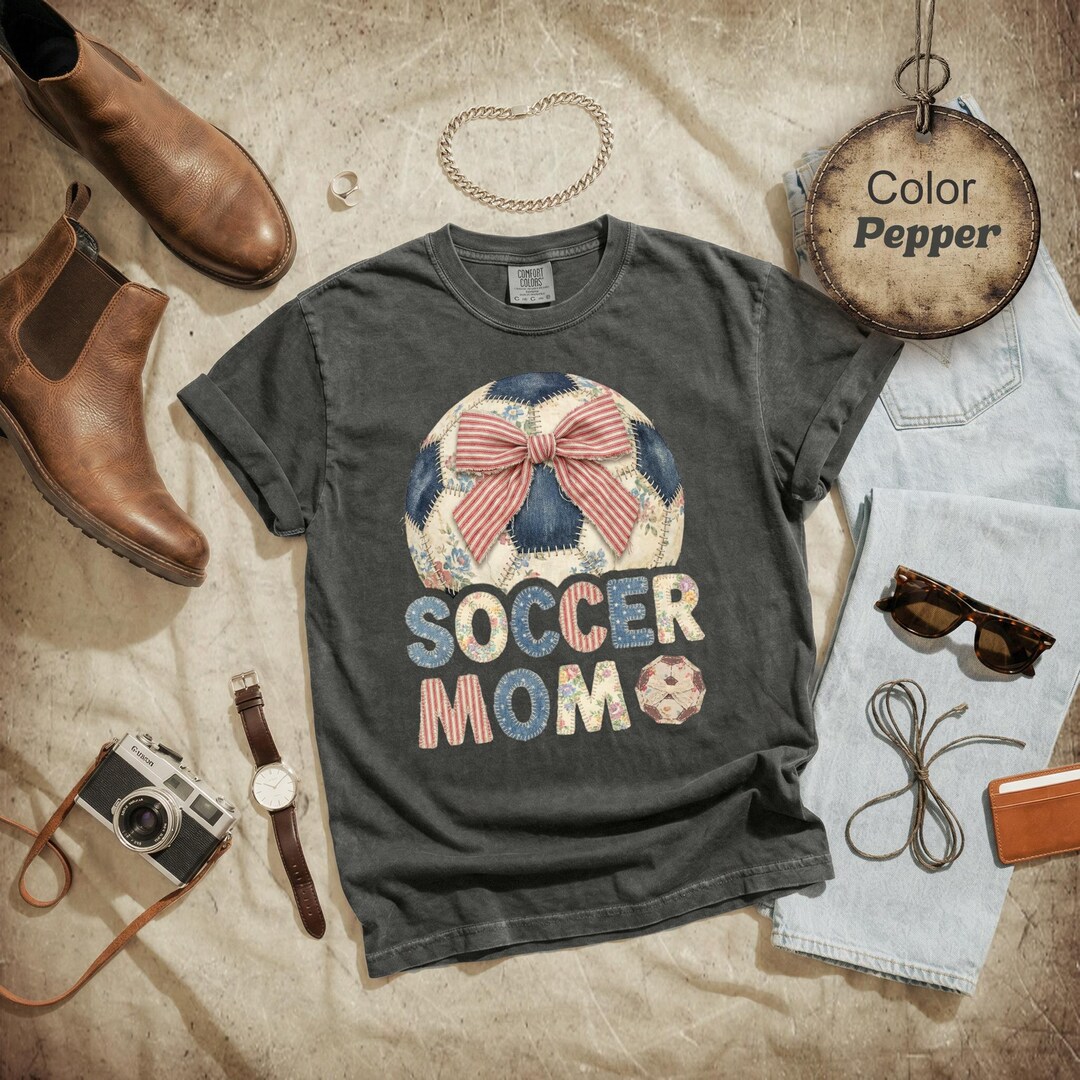 Soccer Mom Shirt, Soccer Moms Club Patchwork Tee, Gameday Doodle Soccer ...