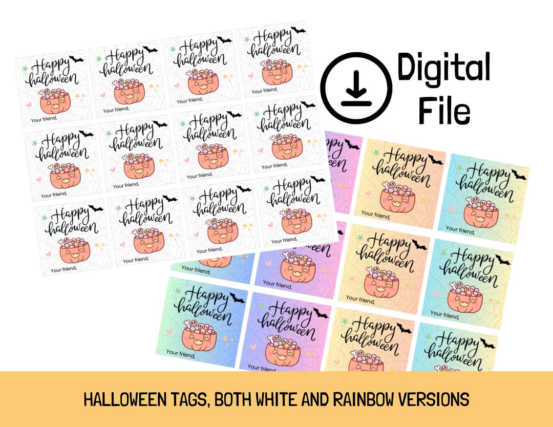 Halloween Treat Favor Tags | Printable Gift Tags | Easy to Print ...