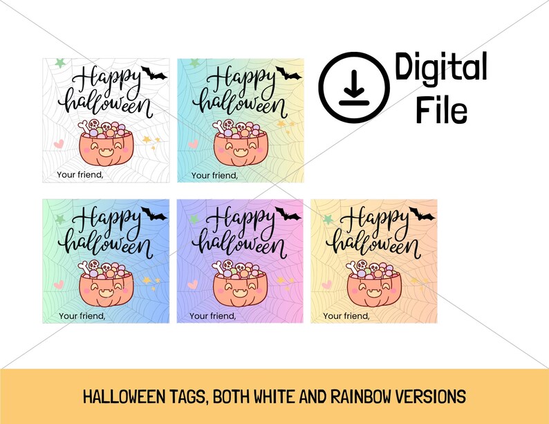 Halloween Treat Favor Tags | Printable Gift Tags | Easy to Print ...
