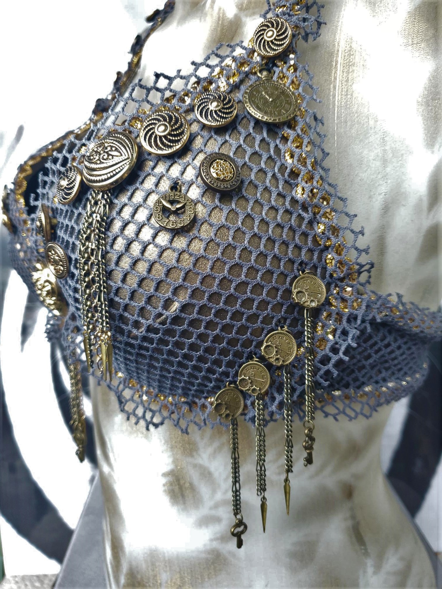 Festival / Rave Bra Mermaid / Bellydance Belly Dancer Top in Steampunk ...