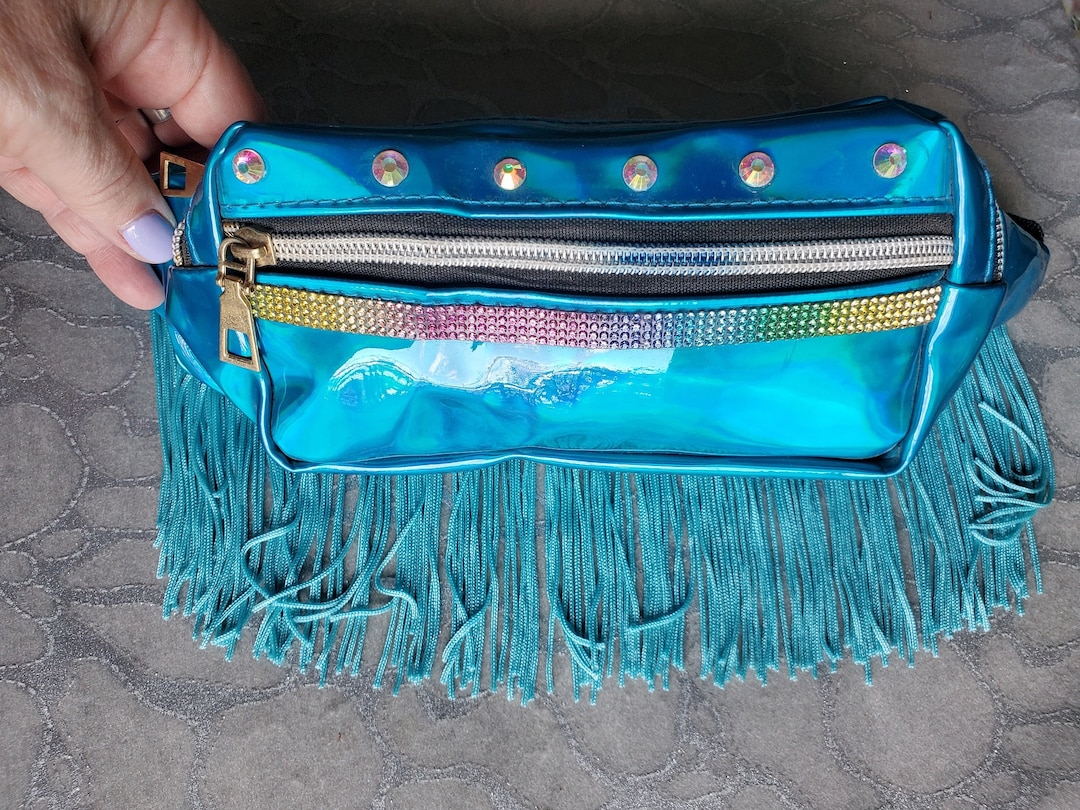 Holographic Fanny Pack With Fringe SMALL Waist Bag Crossbody Pastel ...