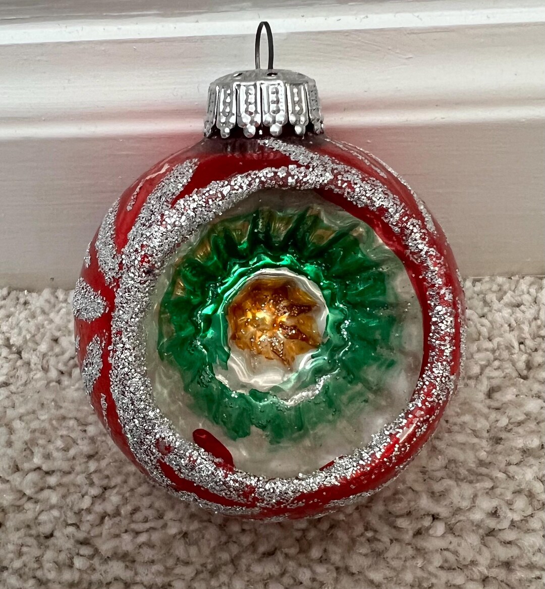 Vintage West Germany Indent Reflector Glass Ornament – Red - Etsy