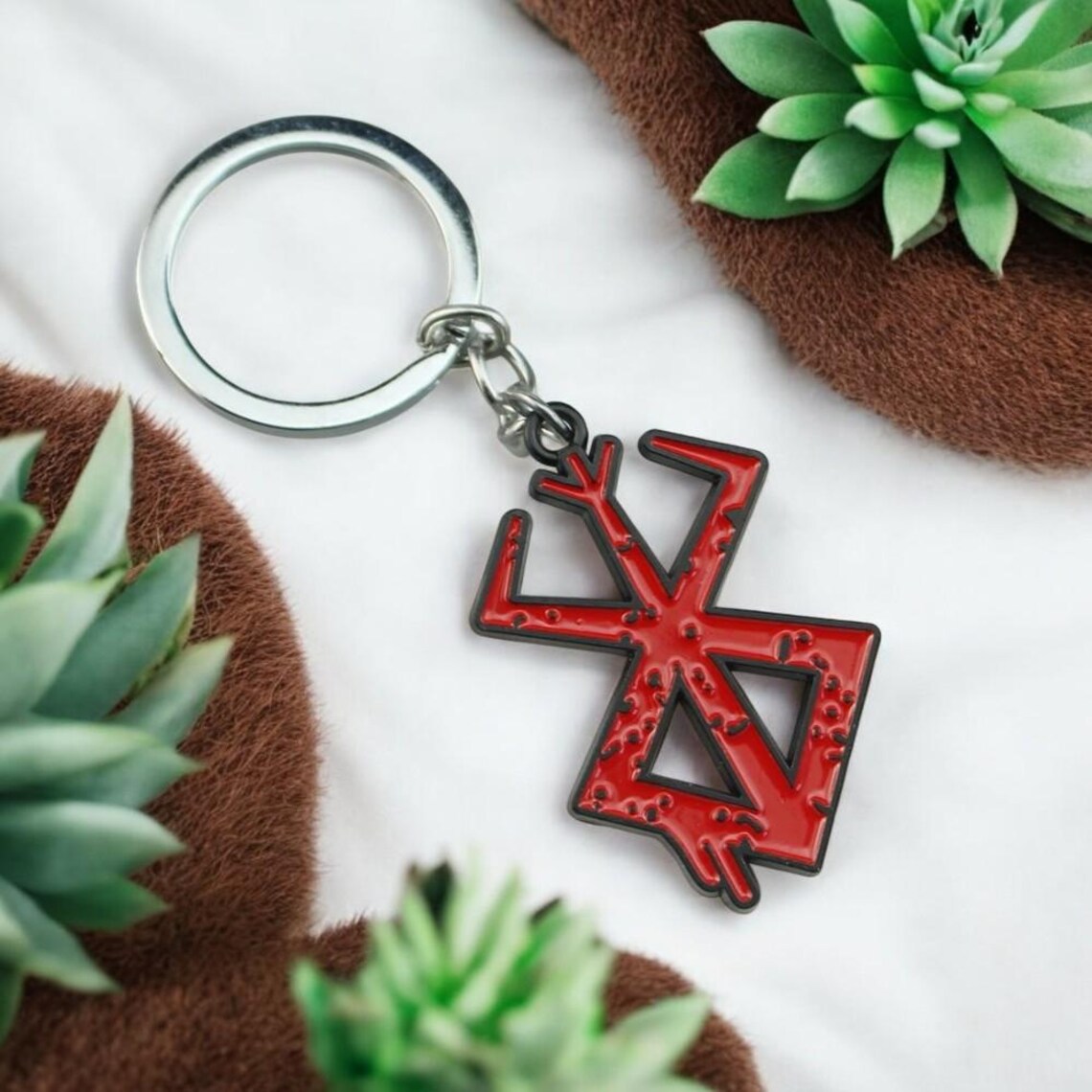 Bersek Anime Red Logo Keychain | Guts Brand of Sacrifce Pendant ...
