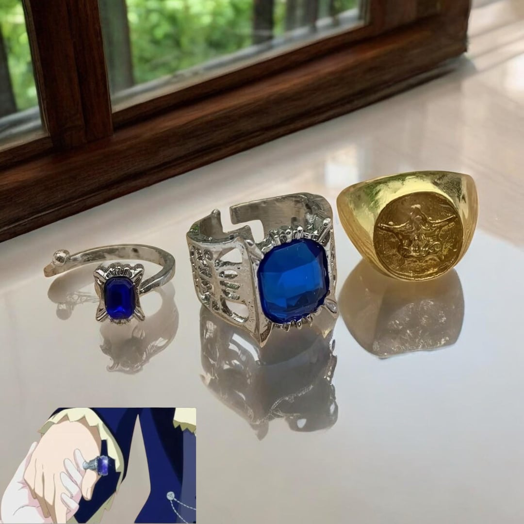 Ciel Phantomhive Cosplay Ring | Adjustable Unisex Anime Jewelry | Black ...