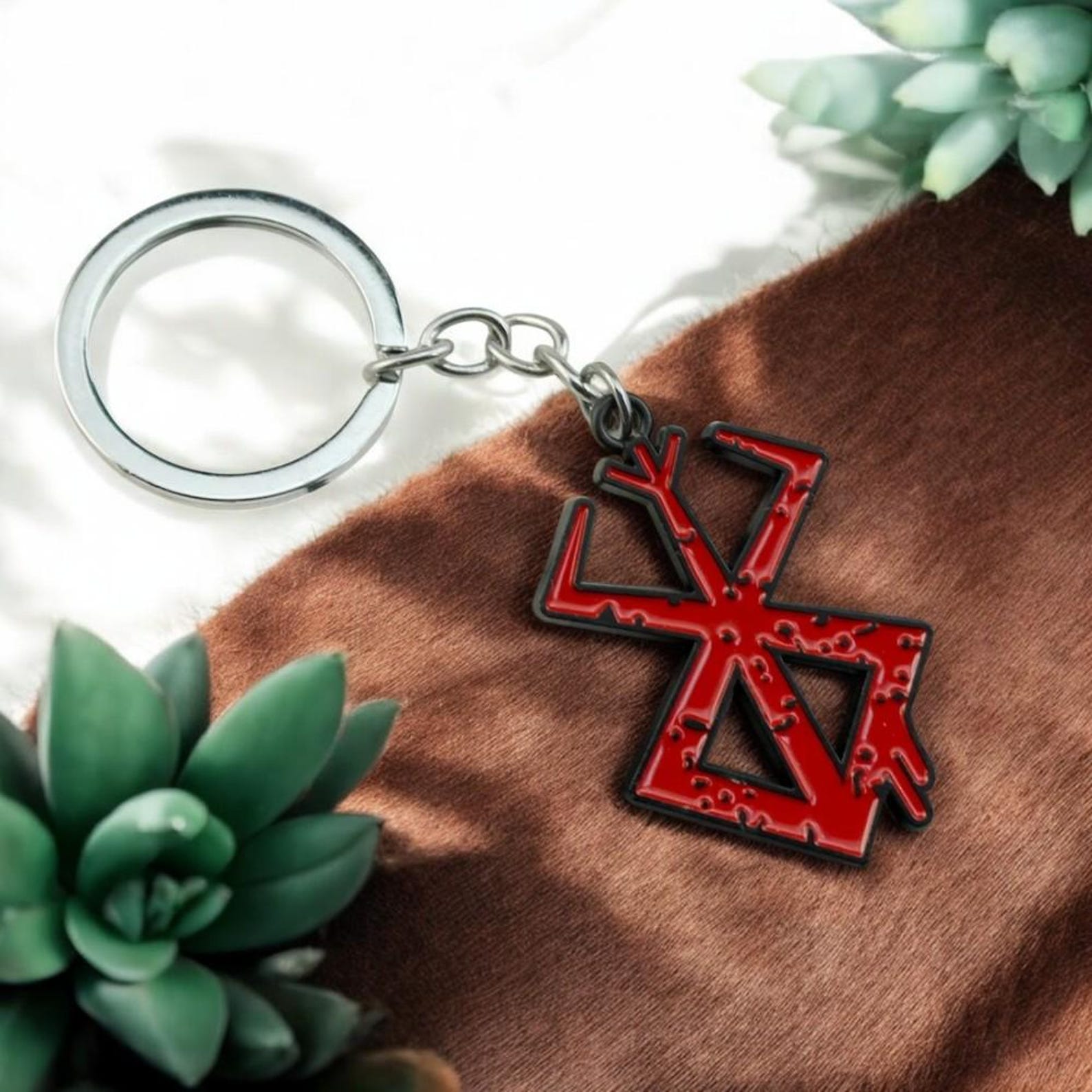 Bersek Anime Red Logo Keychain | Guts Brand of Sacrifce Pendant ...
