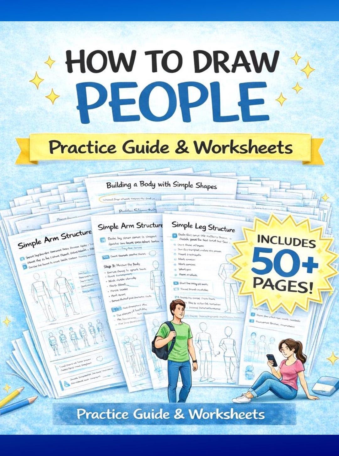 Figure Drawing Practice Workbook | Step-by-step People Sketching Guide ...