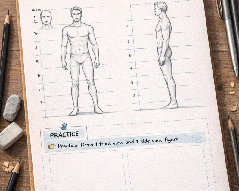 Figure Drawing Practice Workbook | Step-by-step People Sketching Guide ...