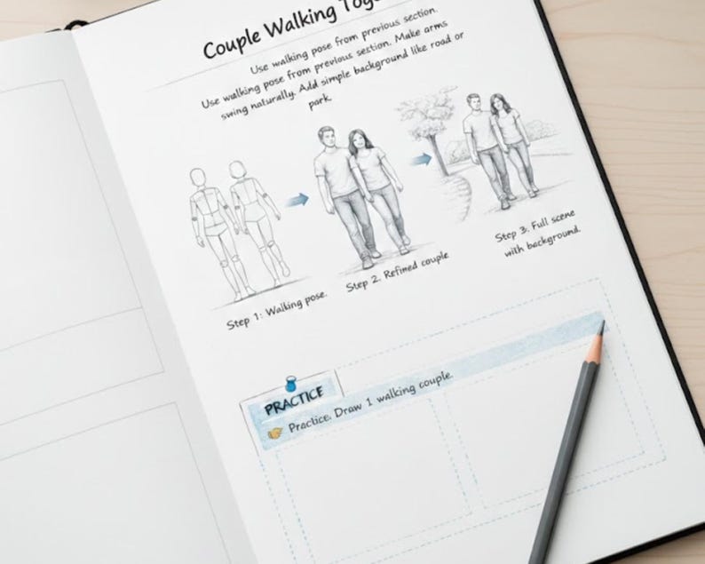 Figure Drawing Practice Workbook | Step-by-step People Sketching Guide ...