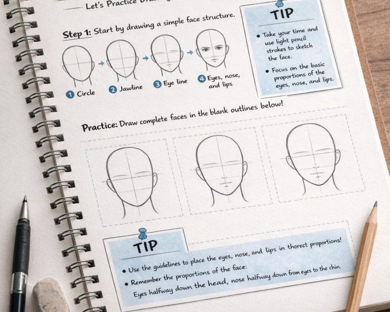 Figure Drawing Practice Workbook | Step-by-step People Sketching Guide ...