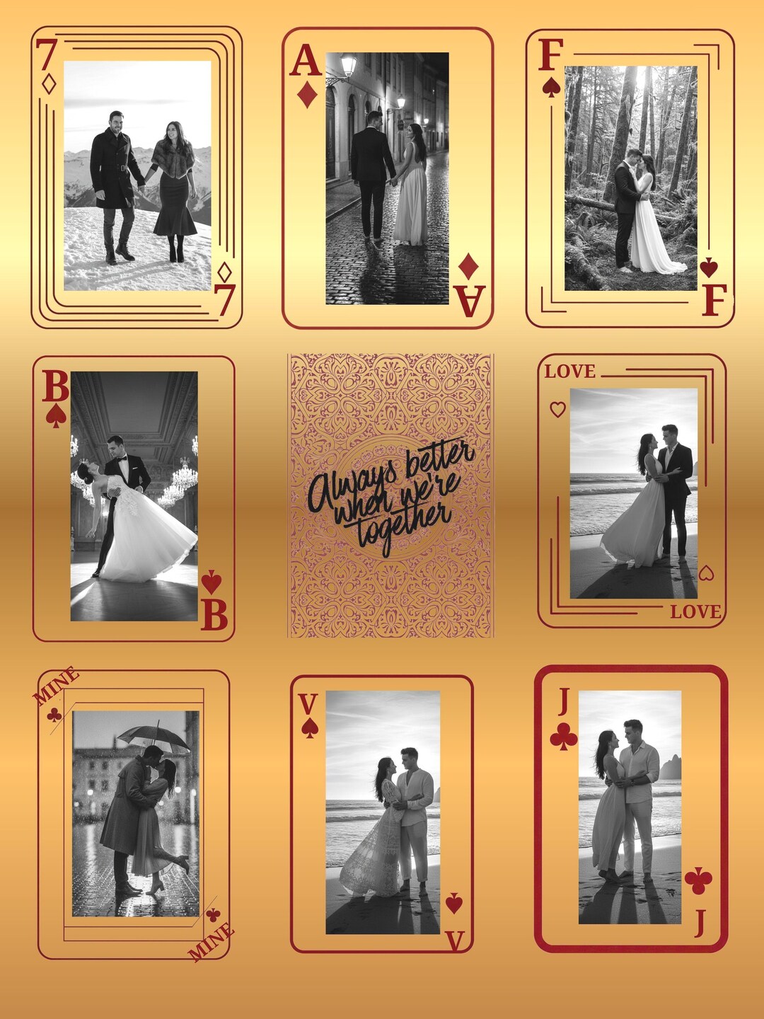 Personalized Playing Card Photo Collage, Anniversary Gift (digital ...