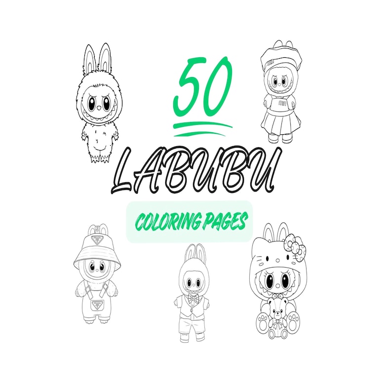 50 Labubu Coloring Pages for Kids, Monster Printable Coloring Book ...