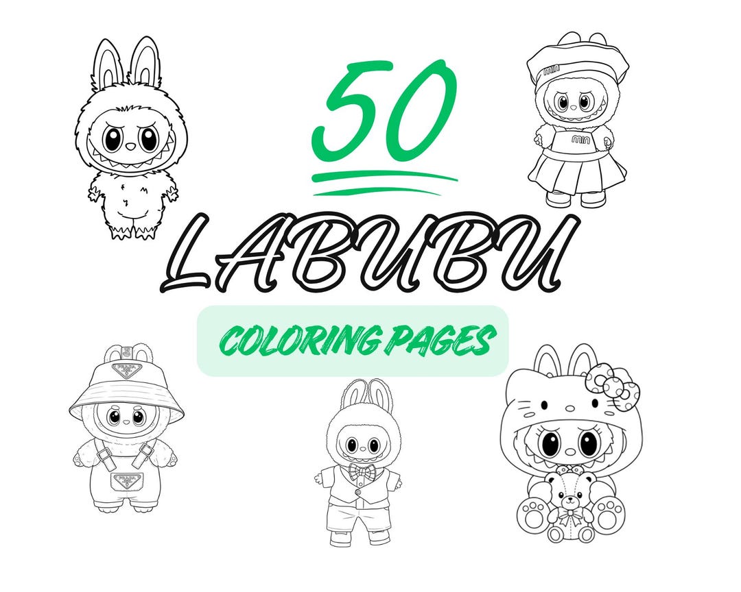 50 Labubu Coloring Pages Bundle | Cute Labubu Lafufu Cartoon Clipart ...