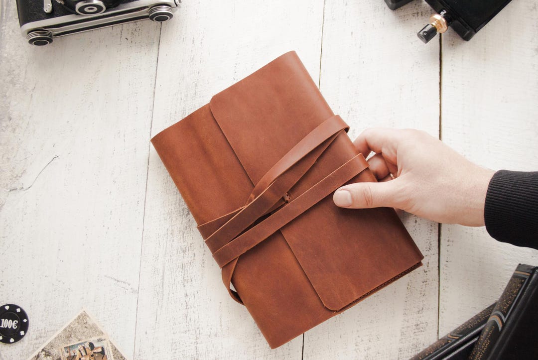 Personalized Leather Book Cover, Engraved Book Cover, Leather Book Wrap ...