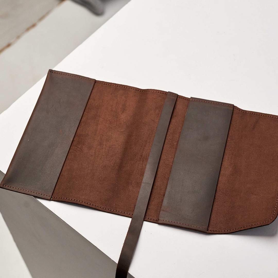 Custom Leather Book Cover, Monogrammed Book Cover, Book Cover With Book ...