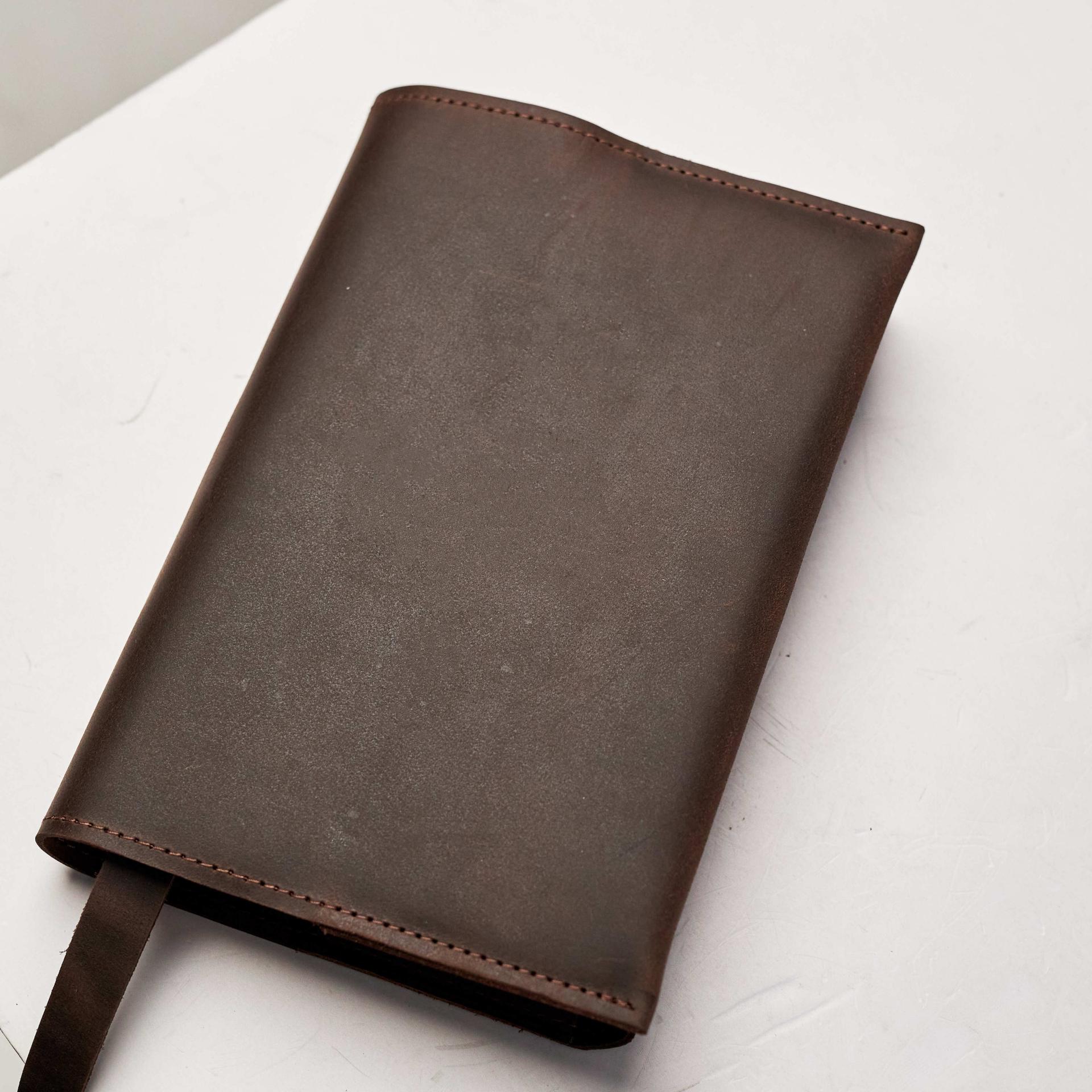 Custom Leather Book Cover, Monogrammed Book Cover, Book Cover With Book ...